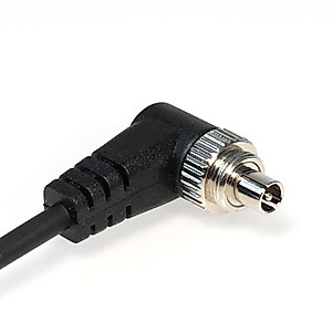 Foto&Tech 90in(2.3M) Stretch/23in Coiled HEAVY WEIGHT LOCKING 3.5mm to Male Flash PC Sync Cable with Screw Lock Compatible with PocketWizard Plus III/Plus II&Nikon Canon Most DSLR Camera Flash Trigger