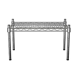 Krollen Industrial 14" x 24" NSF Chrome Wire Stationary Dunnage Storage Rack with 14" Posts Ideal for Commercial Kitchen Home Garage Warehouse Shelters