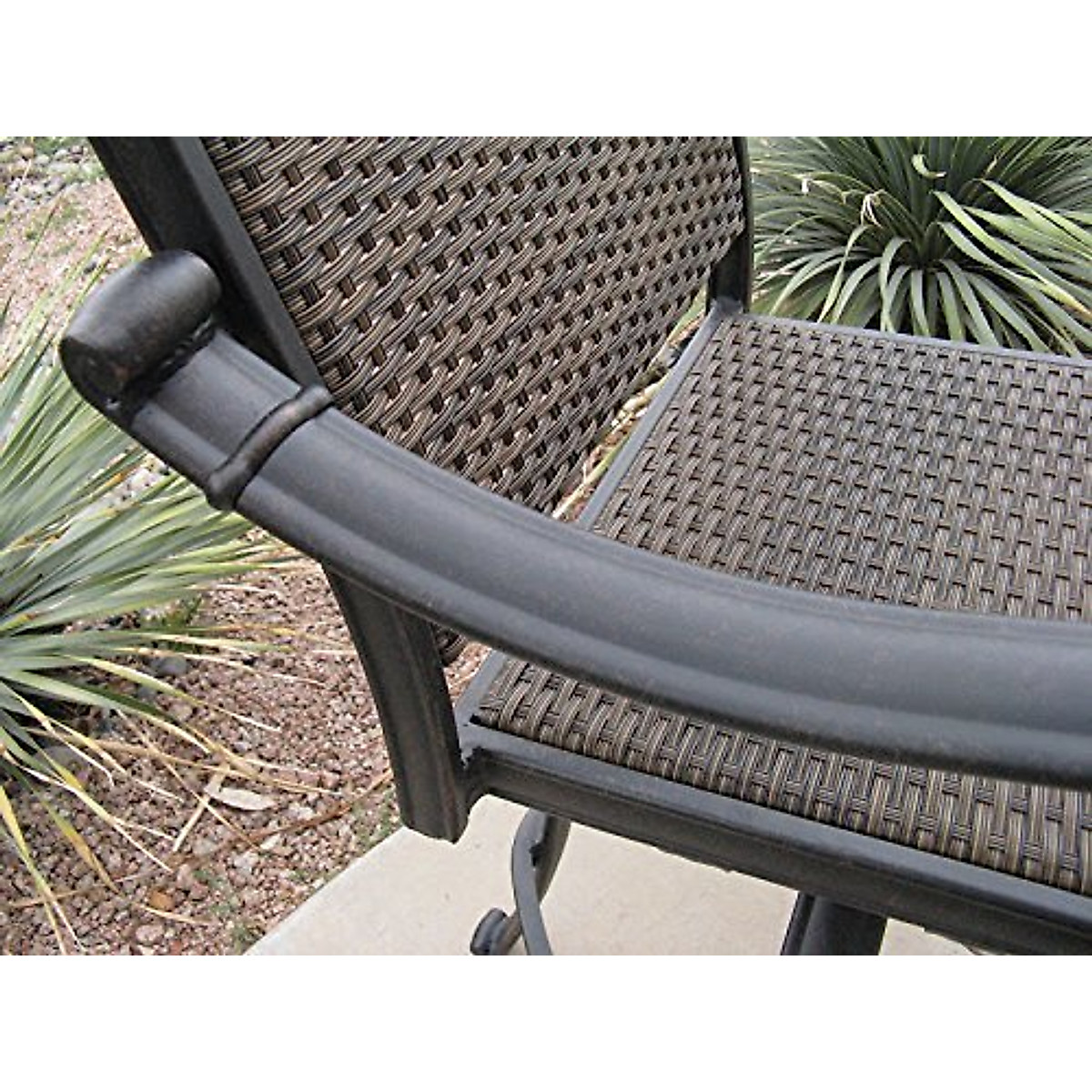 Santa Clara Outdoor Patio Set 6pc Swivel Barstools 30" H Dark Bronze Cast Aluminum