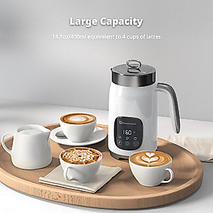 Maestri House Milk Frother, Variable Temp and Froth Thickness Milk Frother and Steamer, 500ML Smart Touch Control Foam Maker, Memory Function for Latte, Warm Milk, Hot Chocolate
