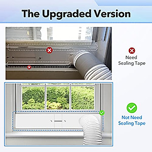 AGPTEK Window Seal for Air Conditioner with 2 in 1 Coupler, Upgraded Portable AC Replacement Sliding Window Kit, Adjustable Length Panels for Air Conditioner Exhaust Vent Hose of 5.1"/5.9" Diameter