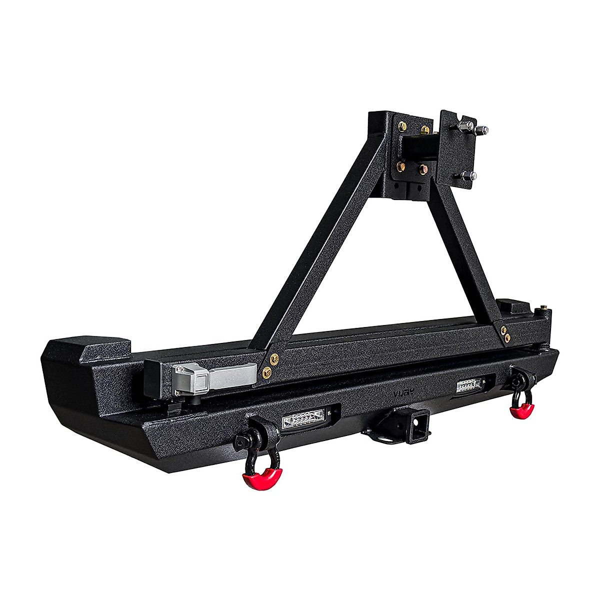 LUYWTE For 1984-2001 Cherokee XJ Rear Bumper With Spare Tire Carrier&Lights&D-Rings(Texture Black)