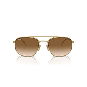Ray-Ban RB3707 Square Sunglasses, Gold/Clear Gradient Brown, 54 mm