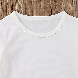 Toddler Baby Girl Basic Plain Ruffle Cuff Long Sleeve Cotton T Shirts Tee Tops (White, 2-3T)