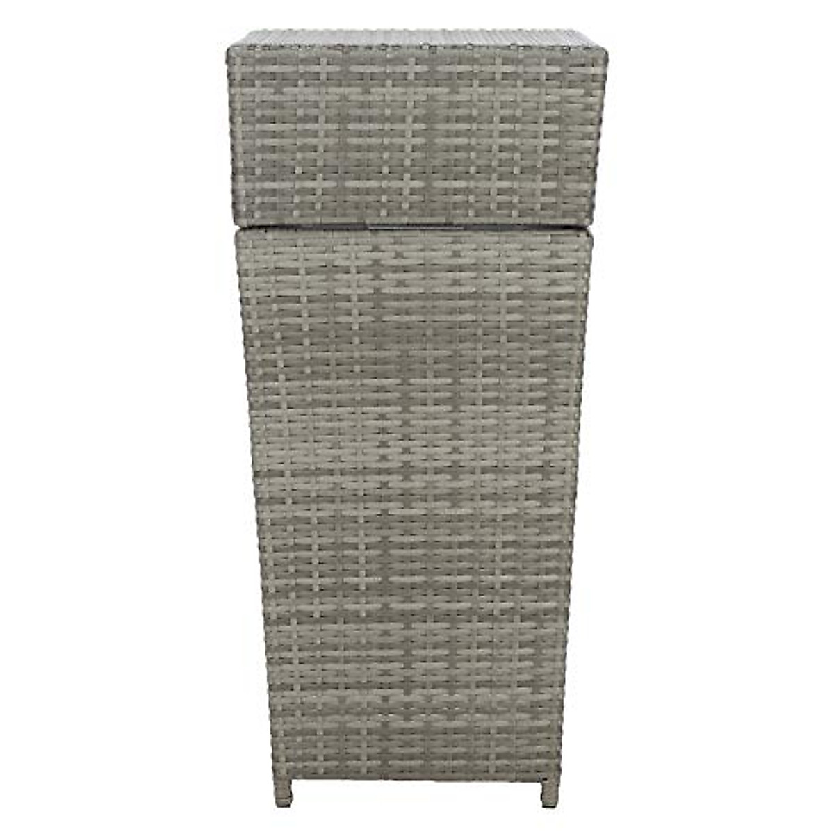 Safavieh Outdoor Collection Mazeli Grey Wicker Trash Bin