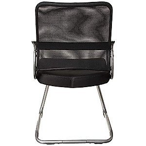 Boss Office Products Mesh Back Guest Chair with Pewter Finish in Black, 250 lb.