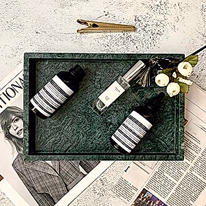 StonePlus Natural Marble Storage Vanity Tray, Cosmetics Jewelery Tray, Kitchen Organizer, Coffee Table Tray (Dark Green, 11.8L x 7.87W x 1.18H)