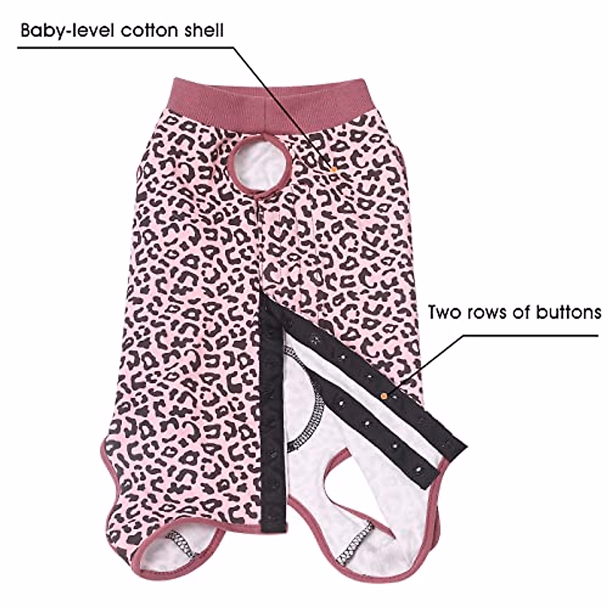 Jiupety Dog Surgical Recovery Suit Adjustable, Not Fit Slim and Long Body, Dog Suit for Surgery Recovery, 3XL Size, Anti-Licking Surgical Dog Onesies, Pink Leopard.