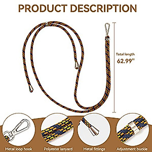 Rulnfichy Key Lanyard for Women Men Girls, Crossbody Cell Phone Lanyards for Around The Neck, Anti Theft Keychain with Adjustable Shoulder Strap, Compatible with Most Phones (‎‎Dazzling)