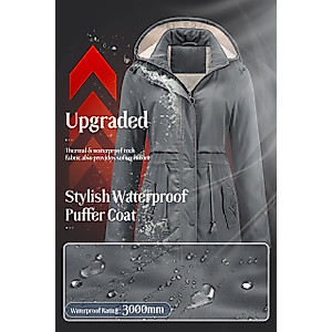 Chrisuno Ladies Winter Coats For Women Hooded Warm Down Alternative Outerwear Parka Jackets Grey XL