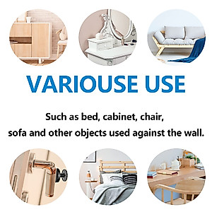 REFFU 4PCS Bed Stoppers Headboard Stoppers, Bed Noise Stoppers, Adjustable Threaded Bed Frame Anti-Shake Tool, Bed Shake Support Stabilizer, Bedside Anti Shake Tool for Bed Cabinet Sofa(30-114mm)