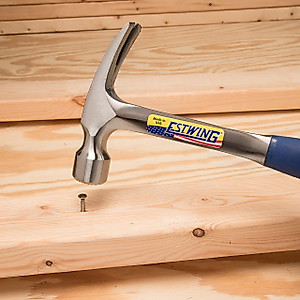 ESTWING Framing Hammer - 22 oz Straight Rip Claw with Milled Face & Shock Reduction Grip - E3-22SMR