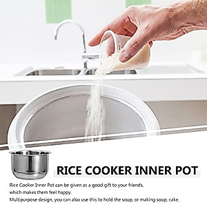 UPKOCH Inner Cooking Pot 2L Stainless Steel for Rice Cooker and Instant-pot Use Rice Cooker Liner Rice Cooking Container Rice Maker Accessories for Rice Maker Cooker