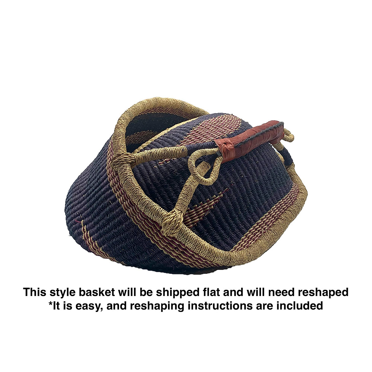 African Market Baskets Bolga Large, Handcrafted in Ghana