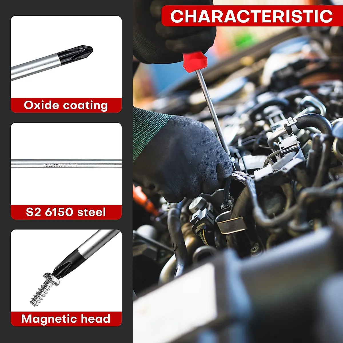 YY 8-Piece Assorted Screwdriver Set (PH #1 X 3", PH #2 X 4", 3/16" X 4", 1/4" X 4", 5/16" X 6")