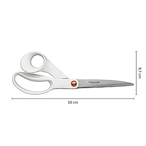 Fiskars Universal Scissors, Total Length: 24 cm, Quality Steel/Synthetic Material, Functional Form, White, 1020414