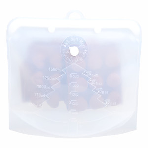 3R Reusable Silicone Food Bags with 100% Leak Proof,Silicone Bags Microwave safe, Freezer Safe & Dishwasher Safe , 2 Large) & Self Standing, Hook For Easy Hanging (White)