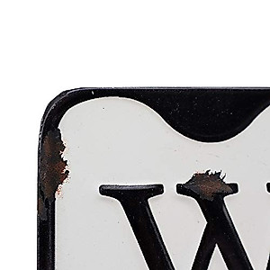 Parisloft Welcome Carved Metal Wall Sign for Home Decor.|Rustic Iron Welcome Decor for Entryway 5.5x21.6''