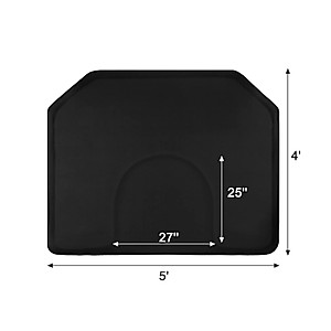 OmySalon 4'x5' - 1/2'' Thick Salon Anti Fatigue Mat for Hairstylist Standing, Barber Floor Matt with Circle Cut Out for Styling Chair, Hair Cutting Hairdressing Equipment