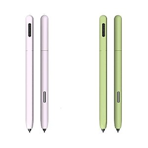 2 Pack Cute Design Silicone Sleeve Case Compatible with Samsung Galaxy Tab S7/S7+/S7 FE/S8/S8+/s8 ultra/S9/S9+/S9 Ultra S Pen, Protective Skin Cover case Non-Slip Smooth Grip Holder(Purple+Green)