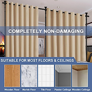 Room Divider, No Drilling Curtain Rod for Room Separation, 4-10ft (H) 28-114inch(W) Adjustable Heavy Duty Floor to Ceiling Wall Divider Hanging Room Dividers Partition Space Separator Matte Black