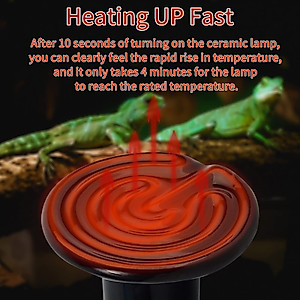 REPTI HOME 75W Ceramic Heat Emitter (2 Pack), Reptile Heat Lamp Bulbs, Ceramic Heater for Amphibian, Pet Brooder Coop, Chicken, Dog, Cat