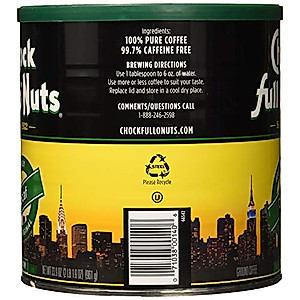 Chock Full O Nuts Decaffeinated Coffee, 33.9 Ounce