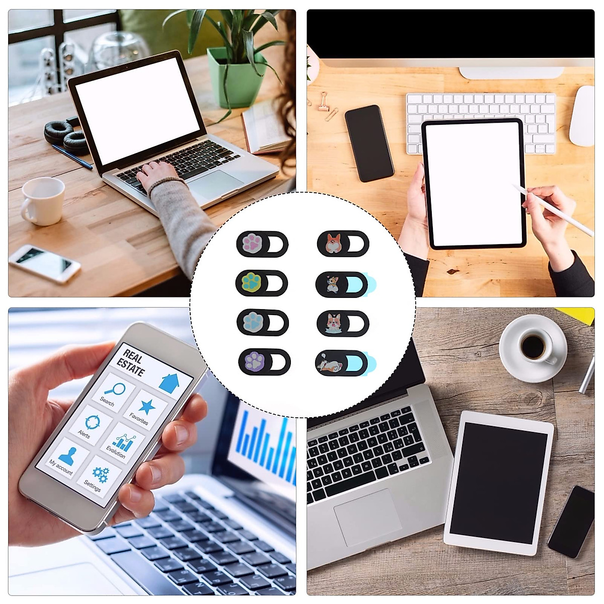 Milisten Sliding 8 PCS Camera Cover Webcam Cover Slide Laptop Privacy Cover Camera Slide Lens abs Slider Computer Webcam Slider