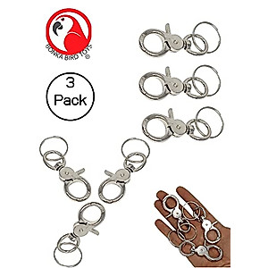 1321 Pack 3 Key, Claw, Feeding, Door, Cage, Lock, Chain, Ring, Bonka Bird Toys, Craft, Clip, Parrot, Hanging, Dog, cat, Parrot, Conure, Accessory, Part