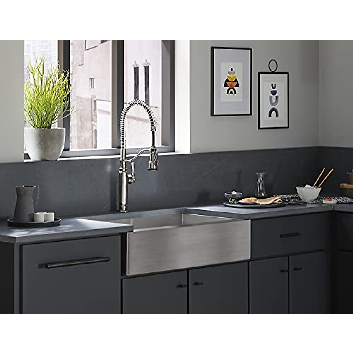 KOHLER 77515-VS Tournant Semi-Professional Pull-Down Kitchen Sink Faucet, Standard, Vibrant Stainless Steel