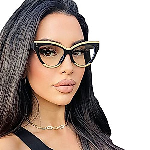 Rmerom Blue Light Blocking Glasses For Women Fake Glasses Fashion Non Prescription Glasses Cat Eye Frames Computer Gaming Eyeglasses