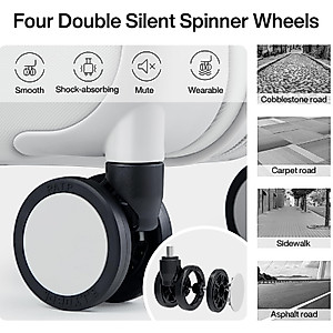 Hanke Hard Shell Luggage Sets 2 piece Large Suitcase Traveler's Choice Tsa Luggage Hard Shell Suitcases Checked Luggage With Spinner Wheels 20/26 inch(Smoke White)