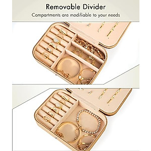 Quatish Travel Jewelry Case, Jewelry Travel Organizer, Portable Small Jewelry Box for Women, Mini Jewelry Case for Wedding, Traveling, Christmas Gift for Teen Girls