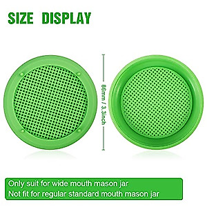 Amytalk 12 Pack Plastic Sprouting Lids for 86mm Wide Mouth Mason Jars, Sprouting Strainer Lid for Canning Jars, Suit for Grow Bean Sprouts, Alfalfa, Salad Sprouts etc