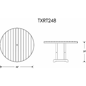 Trex Outdoor Furniture TXRT248VL Monterey Bay Round Dining Table, 48-Inch, Vintage Lantern