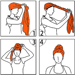 Jelyne 6 Packs Headwraps for Black Women Long Stretch Jersey Head Wrap Hair Scarf Solid Color African Fashion Headwrap