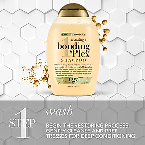OGX Restoring + Bonding Plex Salon Technology Shampoo, 13 Ounce, 385 Fl oz