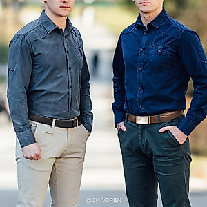 CHAOREN Ratchet Belts for Men 2 Pack - Mens Belt Leather 1 3/8" in Gift Set Box - Meet Almost Any Occasion and Outfit