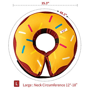 Protective Inflatable Collar for Dogs and Cats - Soft Recovery Pet Cone, E-Collar Does not Impede Vision Orange L