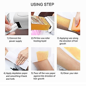 Roll-on Wax Cartridge Hair Removal Wax Roller Depilatory Wax for Professional Salons and Home Self Waxing 100g (Honey)