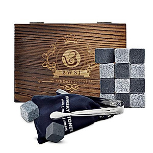 Gifts for Men Chilling Stones,12 Granite Stones Whiskey Gifts for Boyfriend Dad Bar Party Fathers Day Christmas Birthday Festival Anniversary or Retirement