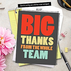 NobleWorks - Coach Thank You Greeting Card with Envelope Group, Coworker, Gang (Big 8.5 x 11 Inch) Big Thanks From The TeamJ6884TYG-US