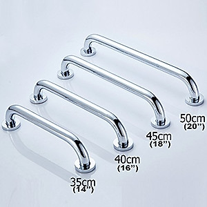 700Brass 14-Inch Grab Bar for Hotel/Motel/Home Shower Safety, Solid Brass, Polished Chrome, Heavy-Duty Construction Armrest, Bathroom Bathtub Handrail