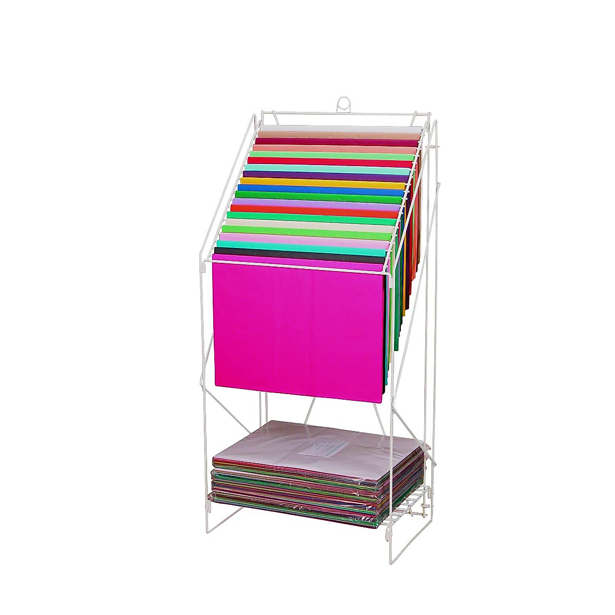 SSWBasics Tissue Paper Rack - White Wire - Floor Standing (23" W x 15½"D x 49" H)