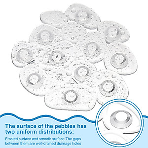 12 Counts Pebble Bath Treads Bathtub Non Slip Stickers Pebble Bath Mat Non Slip Bath Tub and Shower Mat with Suction Cups, Machine Washable (Transparent)