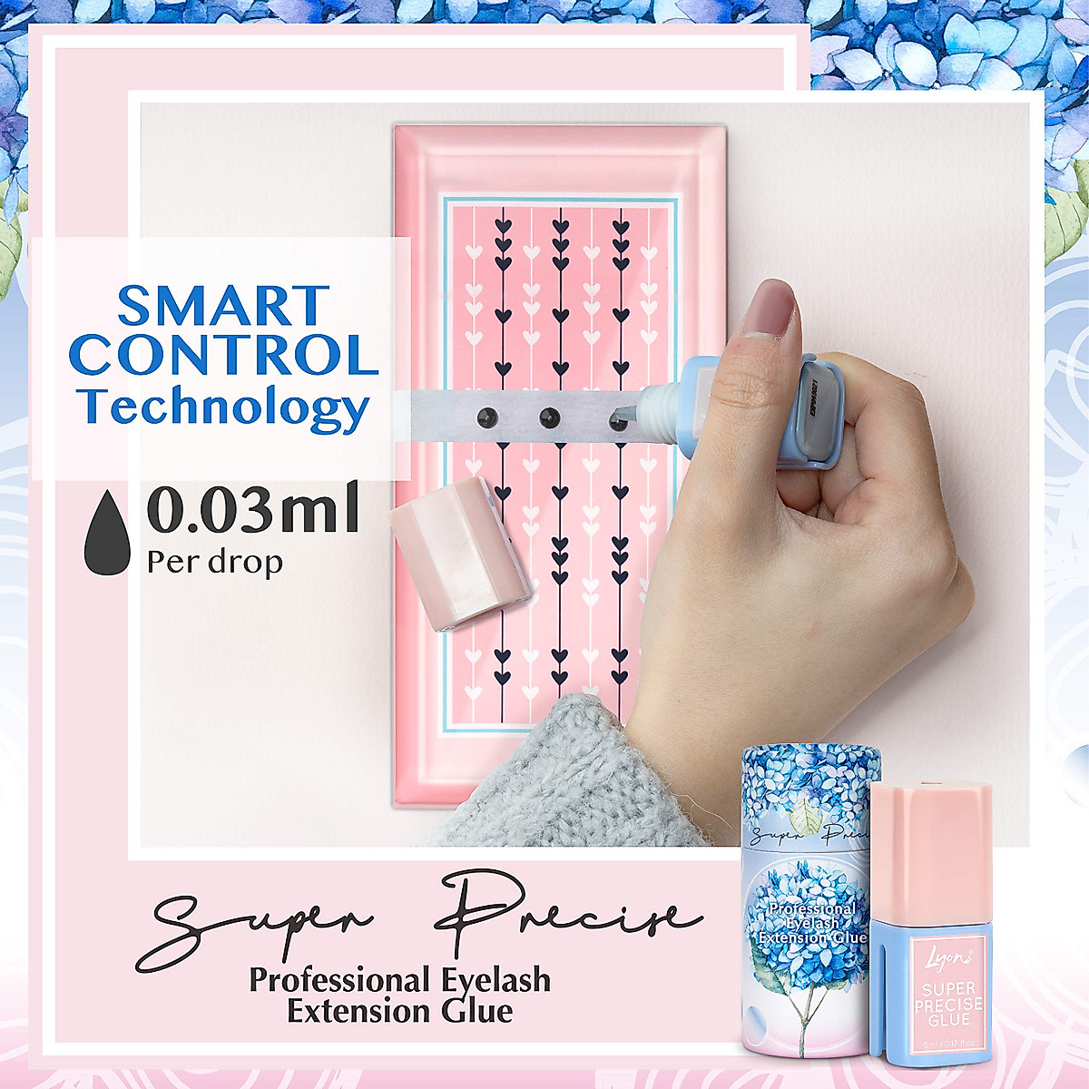 Lyon Lash Super Precise 5 ml Eyelash Extension Performance Glue | 1 to 2 Sec Dry Time | 6 to 7 Weeks Retention | Black Adhesive Supplies for Professional Use