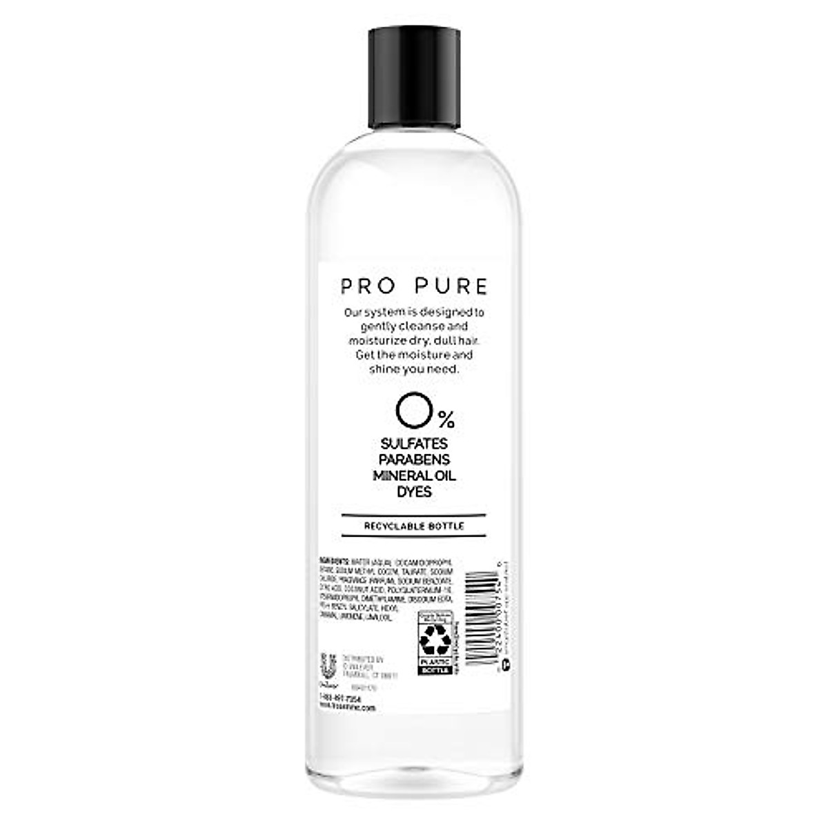 TRESemmé Pro Pure Moisture Shampoo for Daily Moisture, Paraben and Dye Free, 16 oz (4 Count)