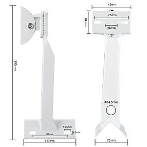 wsdcam CCTV Security Camera Universal Mounting Bracket for Corner Wall & Utility Pole, 90° Rotation Adjustable Indoor Outdoor Monitor Camera Mount with 2 Loops for Dome Camera/IP Camera/CCTV Camera