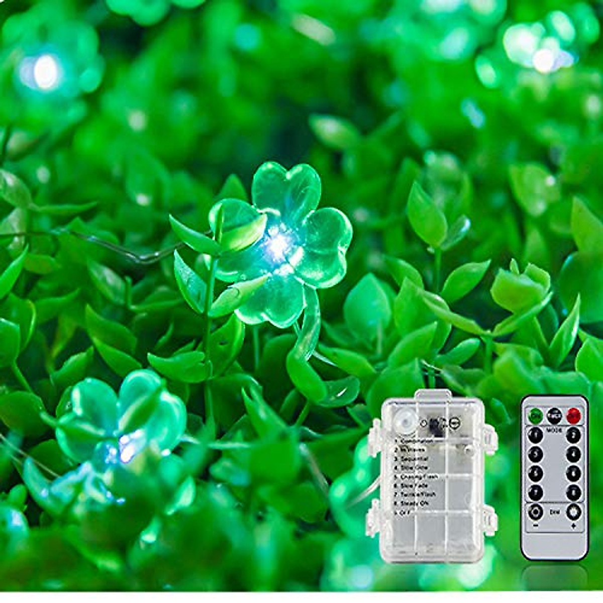 DmHirmg St Patricks Day String Light Party Decorations Battery Operated for St Patricks Day Decorations, St Patricks Day Decor,Waterproof,Spport USB&Battery Charge (Green)