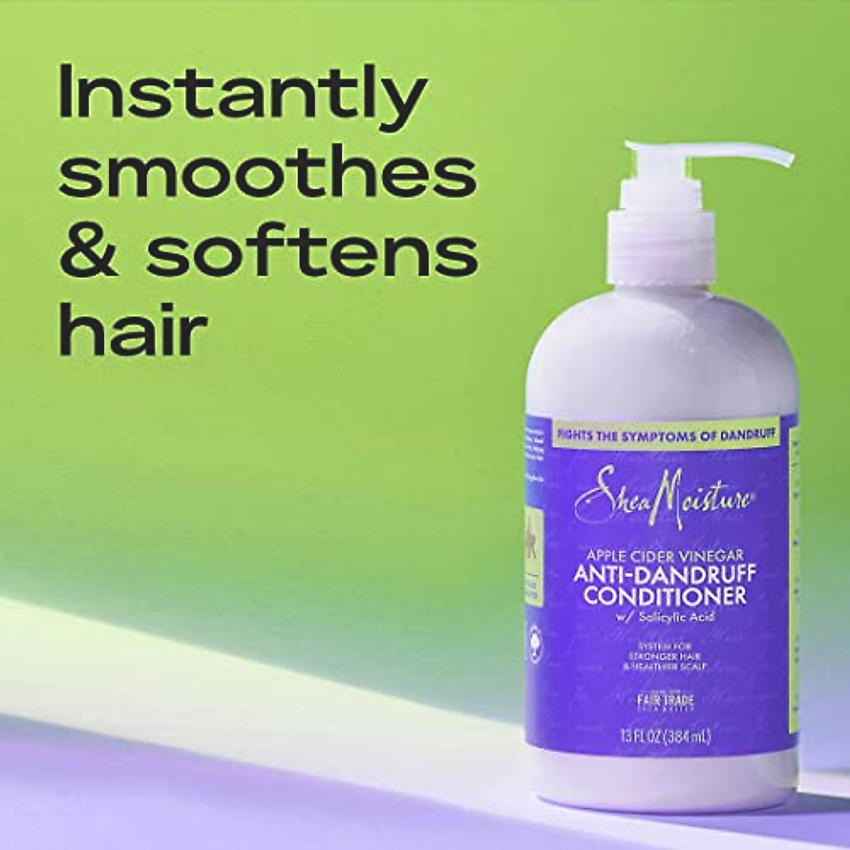 SheaMoisture Hair Care System Anti-Dandruff For Stronger Hair & Healthier Scalp Conditioner Formulated With Apple Cider Vinegar And Fair Trade Shea Butter 13oz